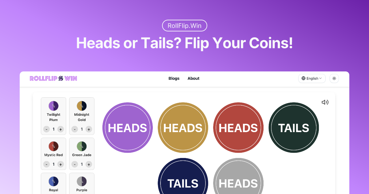 RollFlip.Win - Heads or Tails? Flip Your Coins! 🪙